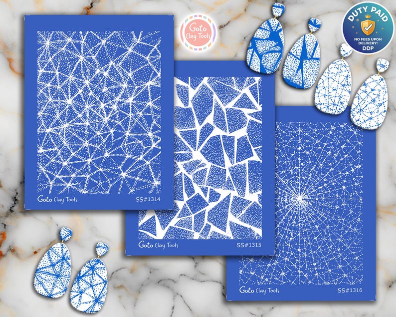 Silkscreen for Polymer Clay Earrings: Stencil SS26-42 - Etsy UK