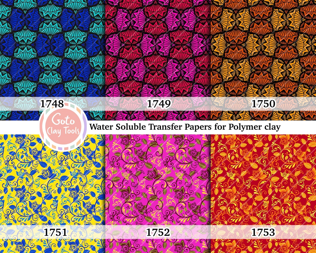 Water Soluble Transfer Paper for Polymer Clay, African Ankara Pattern ...