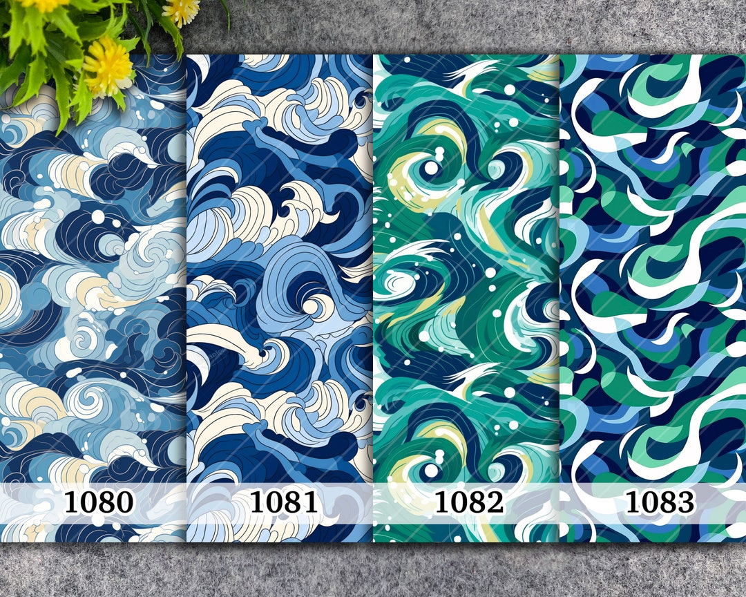 Watersoluble Transfer Paper for Polymer Clay, Absract Blue Waves ...