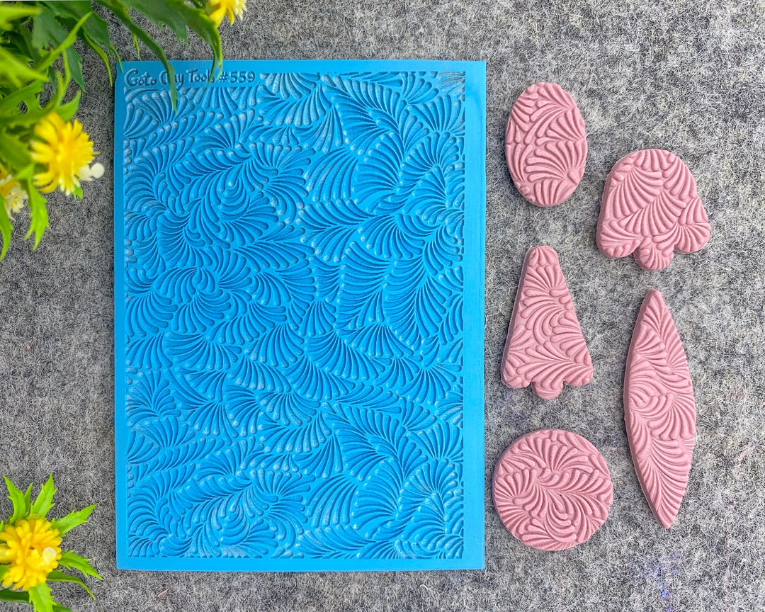 Ornamental Fan Texture Mat for Polymer Clay, Polymer Clay Rubber ...