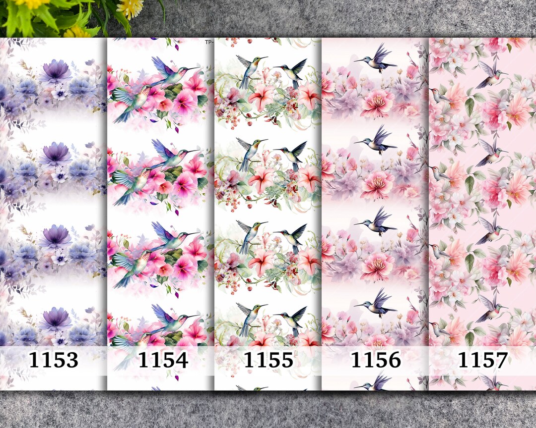 Water Soluble Transfer Paper for Polymer Clay, Hummingbird Floral ...
