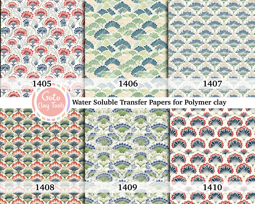 Water Soluble Transfer Paper for Polymer Clay, Ornamental Scallop ...