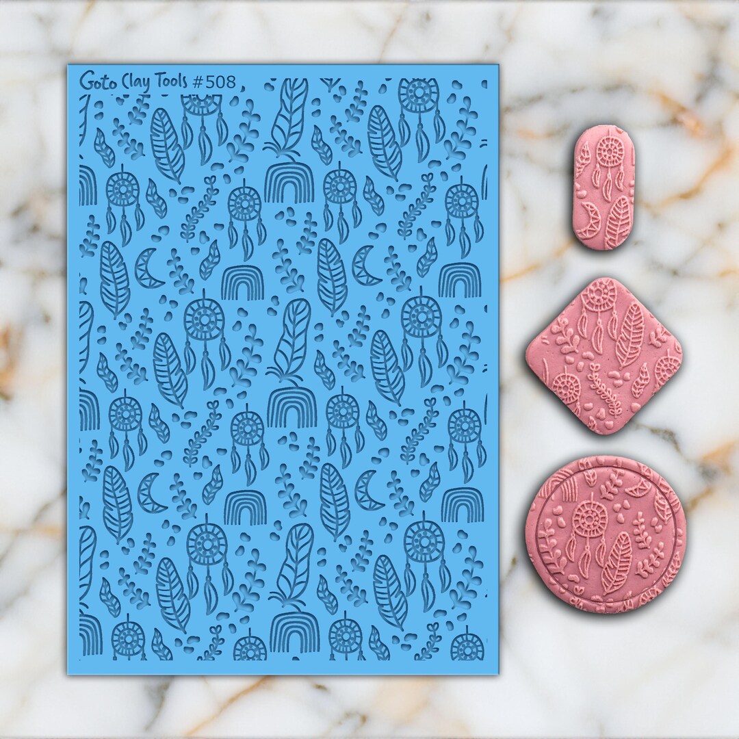 Boho Texture Mat for Polymer Clay, Polymer Clay Rubber Texture Mat ...
