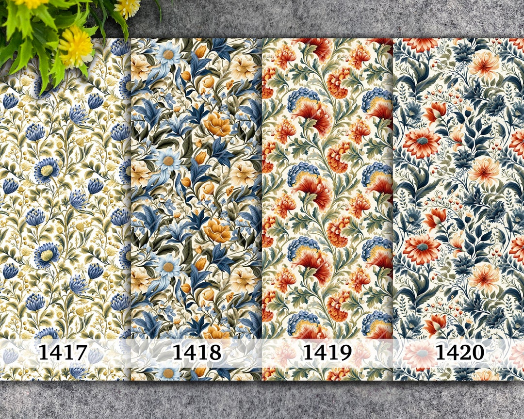 Water Soluble Transfer Paper for Polymer Clay, Vintage Floral Pattern ...