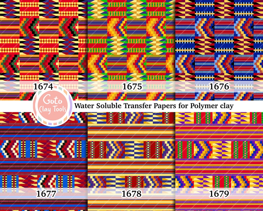 Water Soluble Transfer Paper for Polymer Clay, African Kente Pattern ...