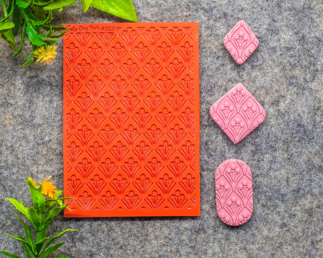 Art Deco Texture Mat for Polymer Clay, Polymer Clay Rubber Texture Mat ...