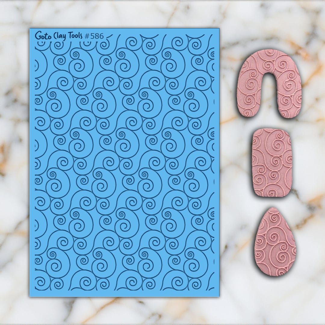 SPIRAL Texture Mat for Polymer Clay, Polymer Clay Rubber Texture Mat ...