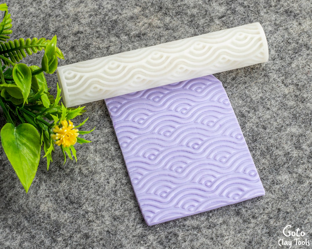 Waves Texture Roller for Polymer Clay Earrings | Clay Texture Roller ...