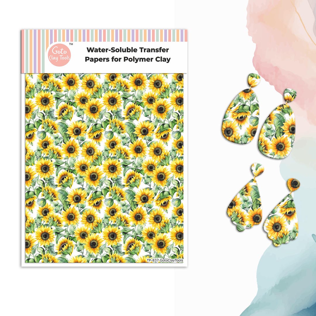 Transfer Paper for Polymer Clay, Watercolor Flowers, Water Soluble ...