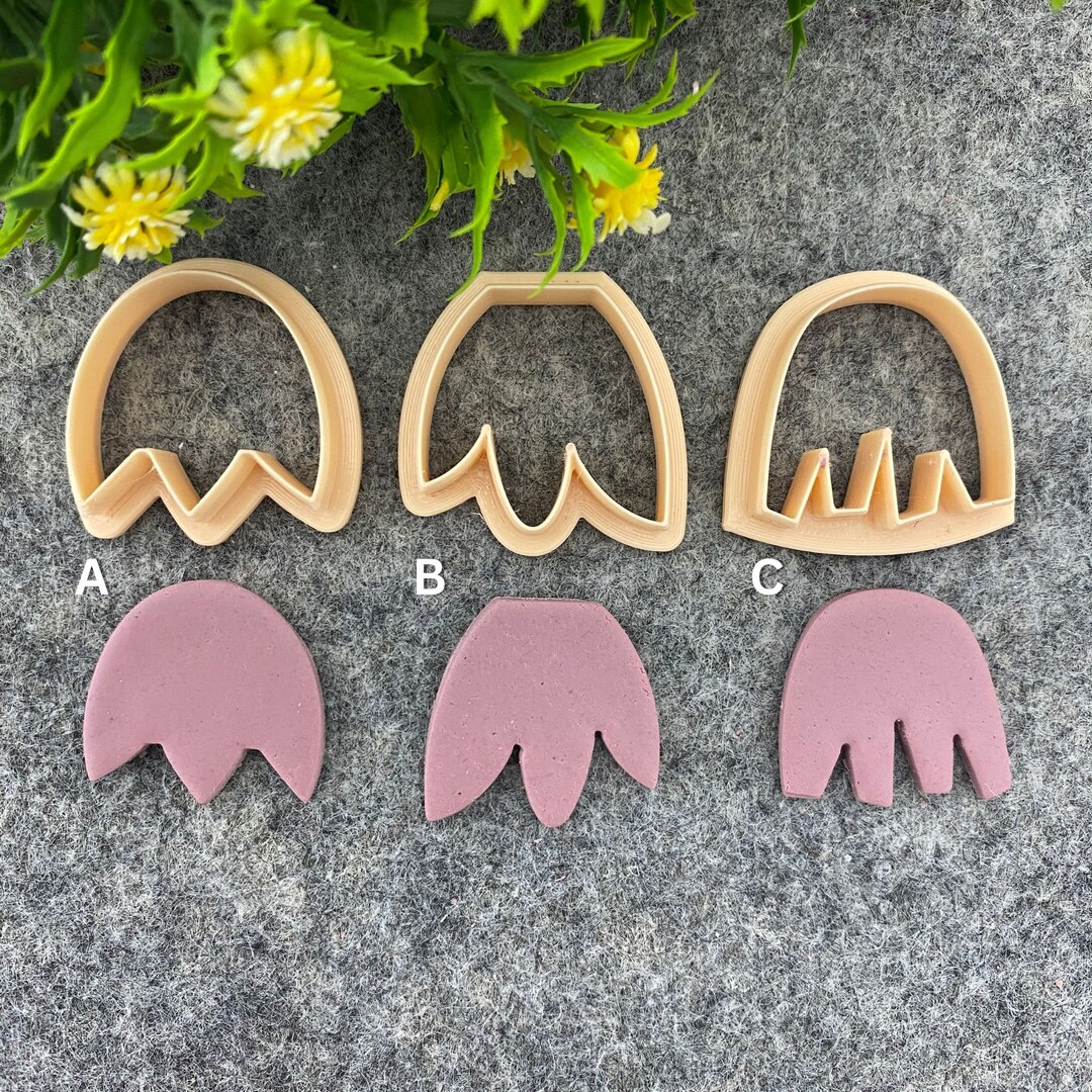 Organic Shape Tulip Clay Cutter, Polymer Clay Cutter for Earring Making ...