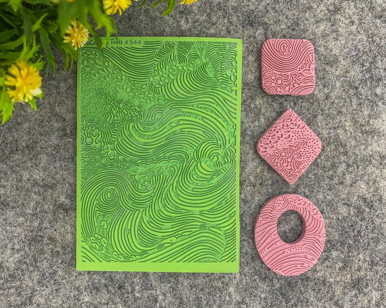 Abstract Wave Rubber Texture Mat for Polymer Clay Jewelry (#544) - Etsy