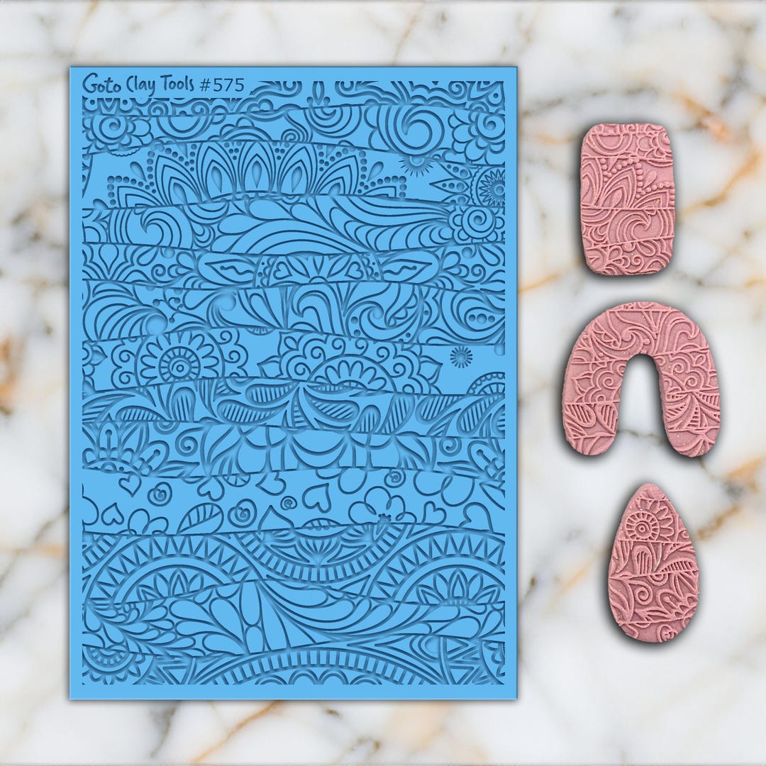 Doodle Texture Mat for Polymer Clay, Polymer Clay Rubber Texture Mat ...