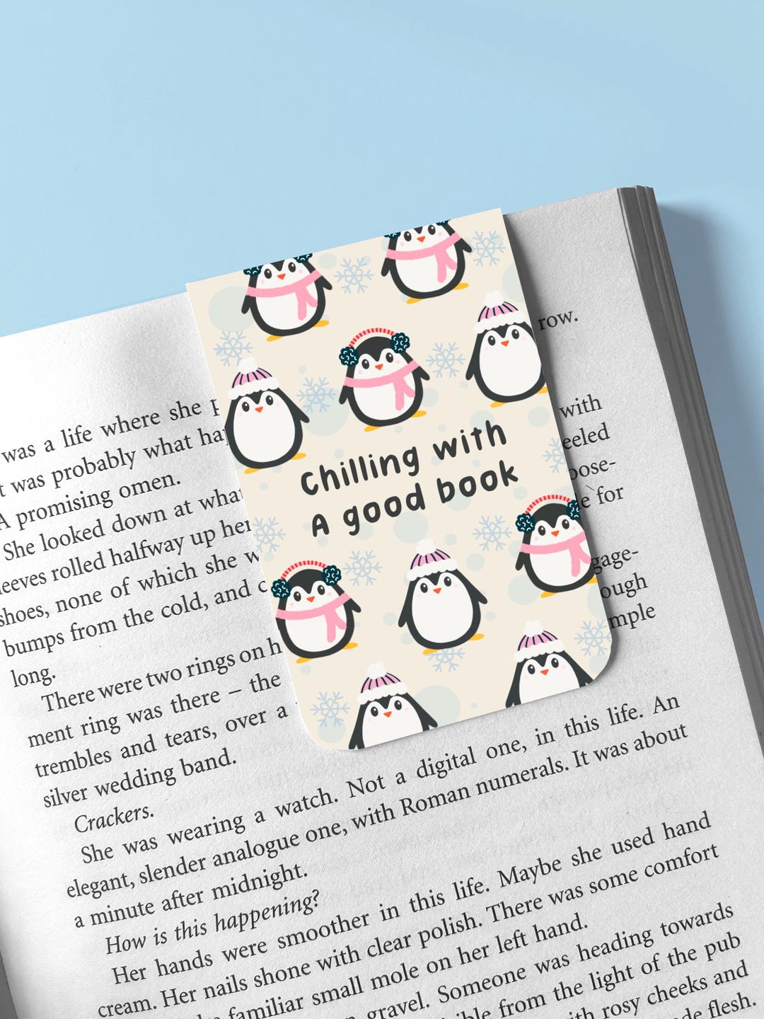 Magnetic Bookmark | Cute Reading Pun Festive Penguin Page Saver ...