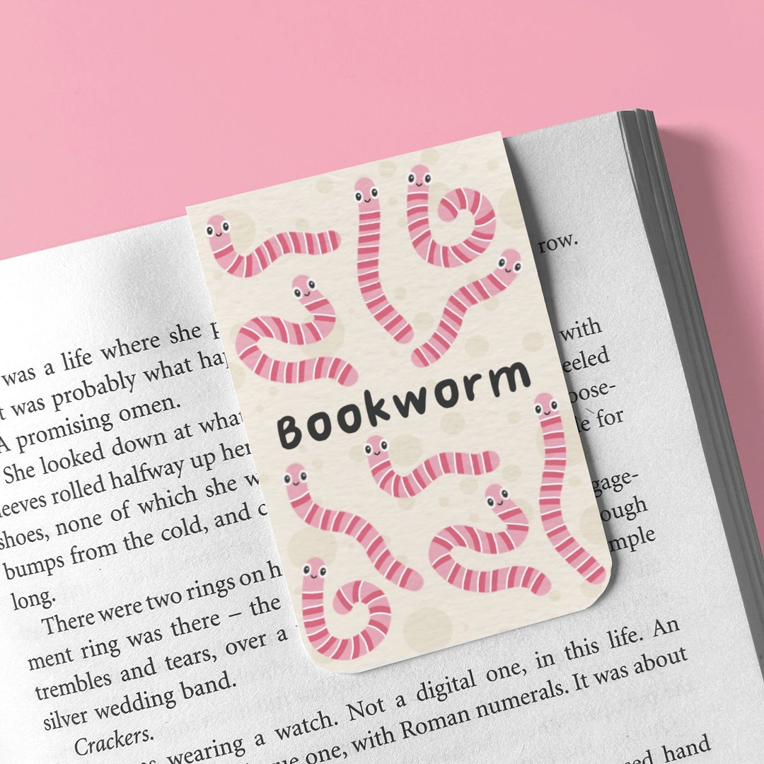 Magnetic Bookmark Cute Reading Pun Book Worm Page Saver Magnet Clip ...