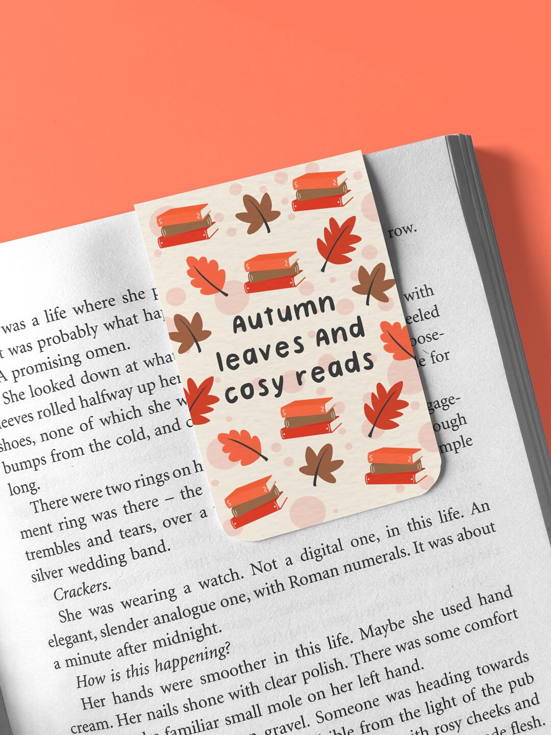 Magnetic Bookmark Cute Reading Pun Autumn Fall Leaves Page Saver Magnet ...