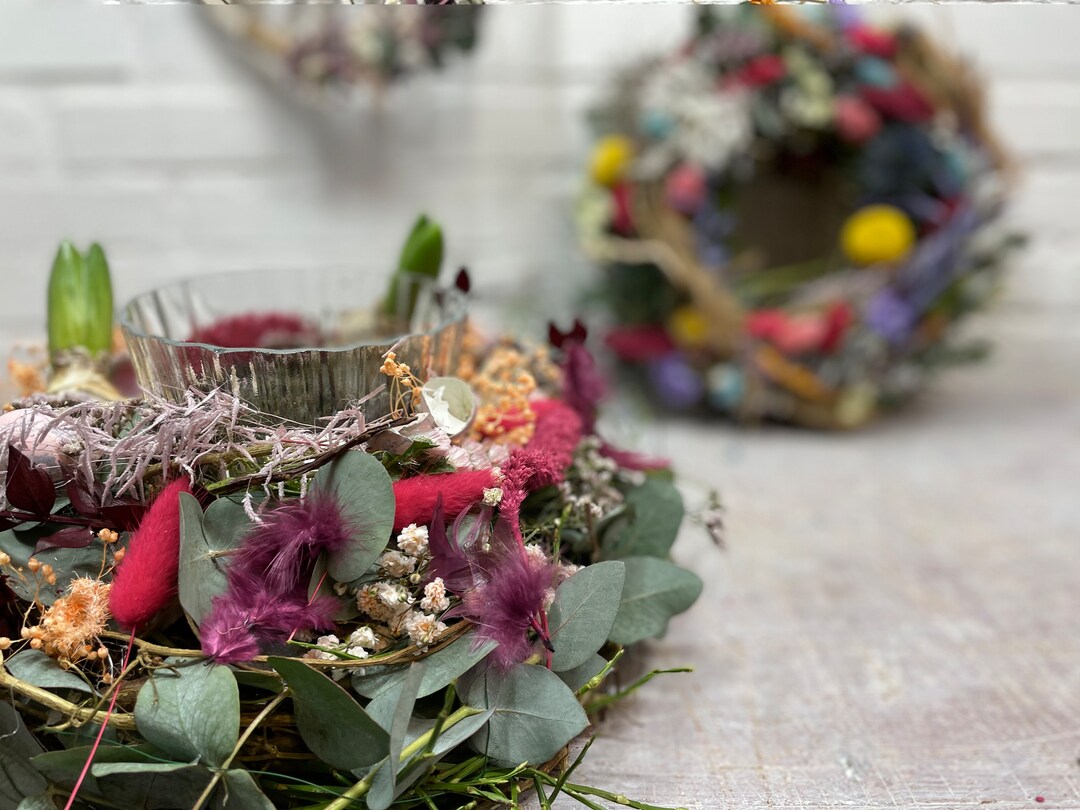 Dried Flower Wreath for Easter for the Table Fancy Table - Etsy
