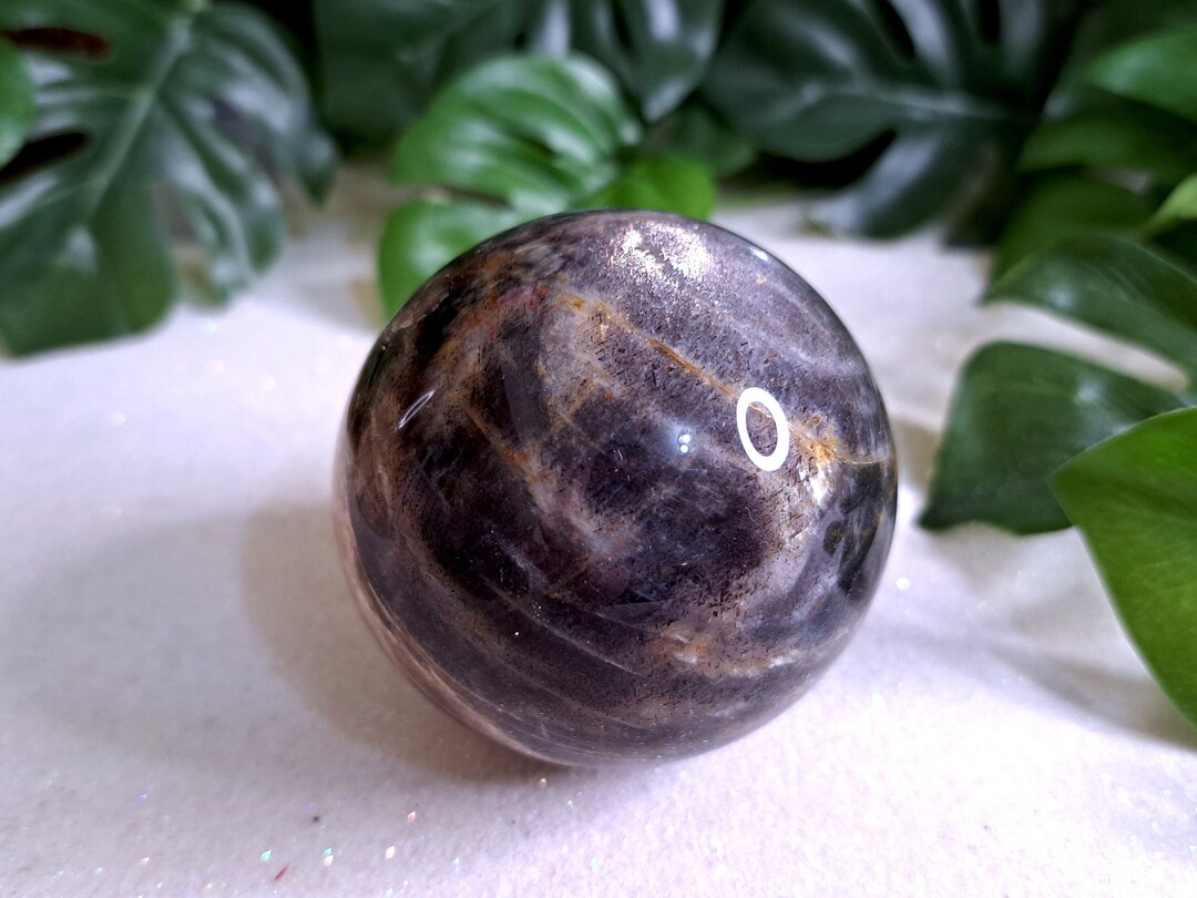 Shiny Black Moonstone Sphere 227g - Etsy