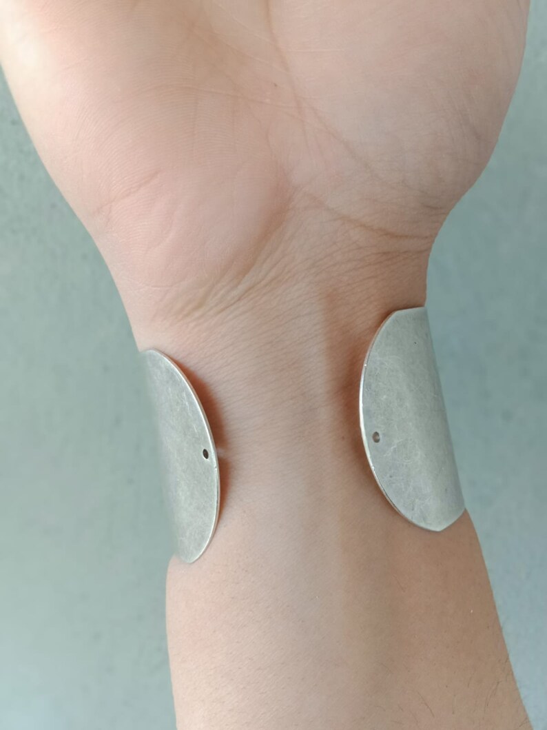 Brutalist Asymmetrical Cuff Bracelet Silver Bracelet - Etsy