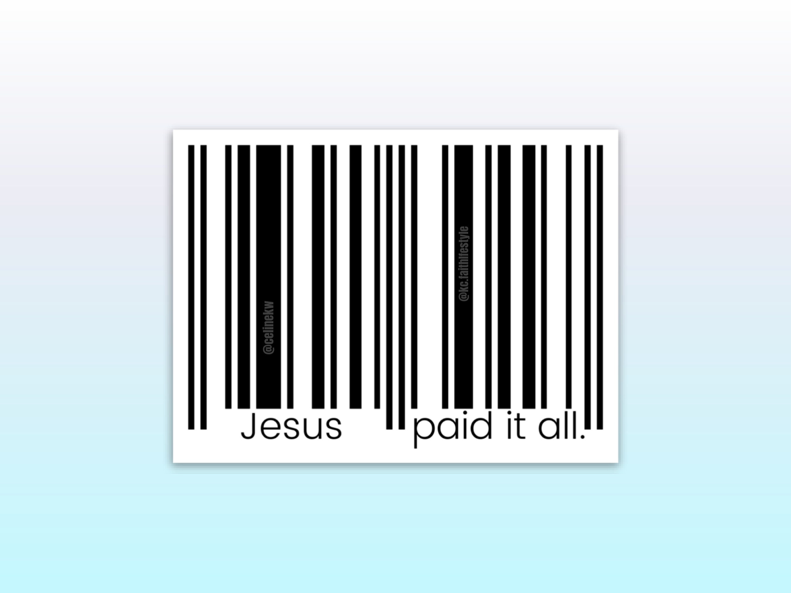 Barcode Sticker Jesus Paid It All Sticker - Etsy