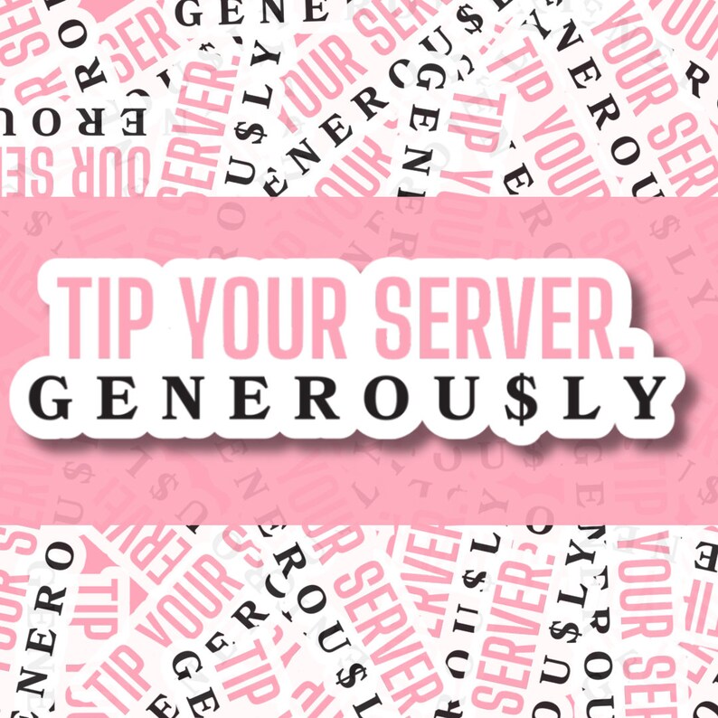 Tip Your Server Sticker, Laptop Decal, Cute Gift for Her - Etsy