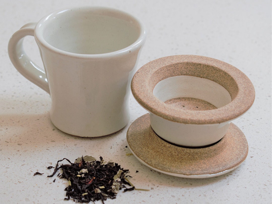 Handmade Ceramic Chai Cup & Strainer Set Loose Leaf Tea Cup With ...