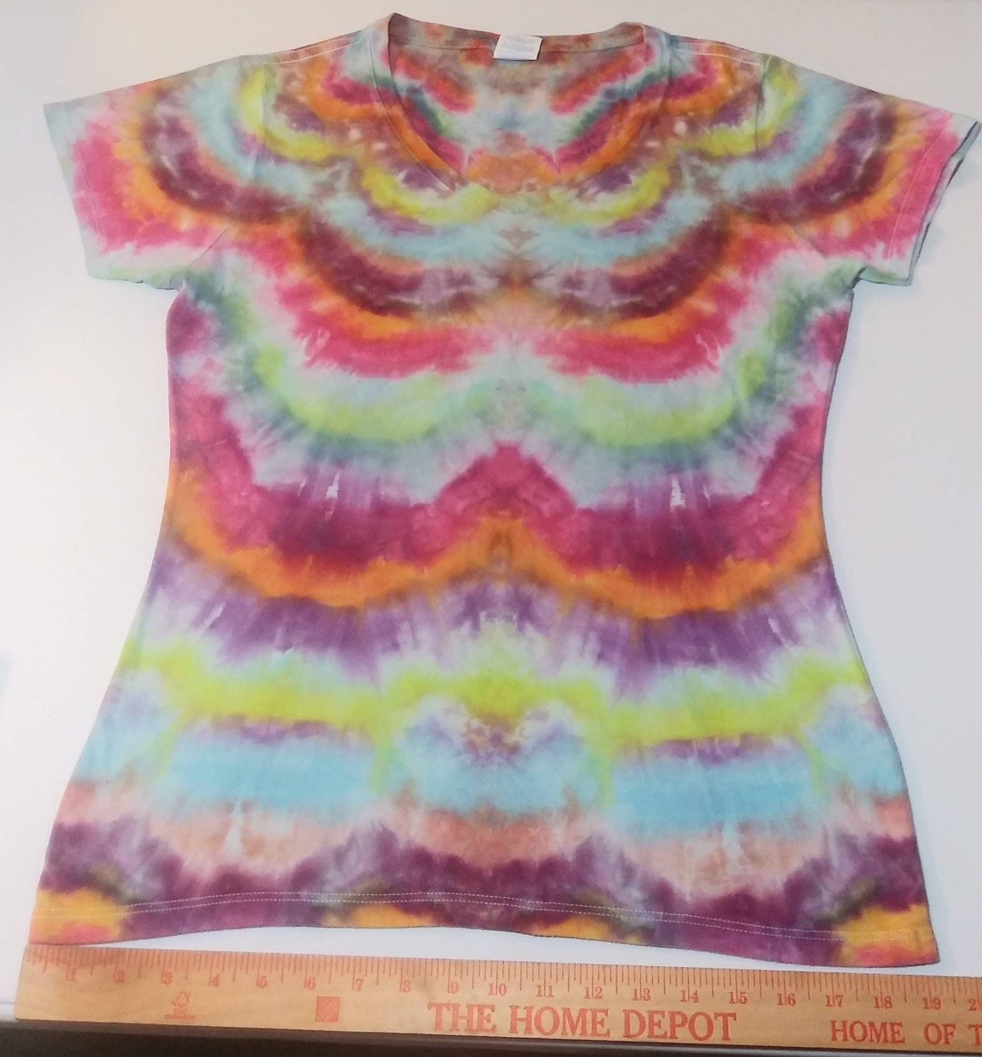 Ladies Small Color Cascade Tie Dyebohemian Boho Hippie Happy Love Rock ...