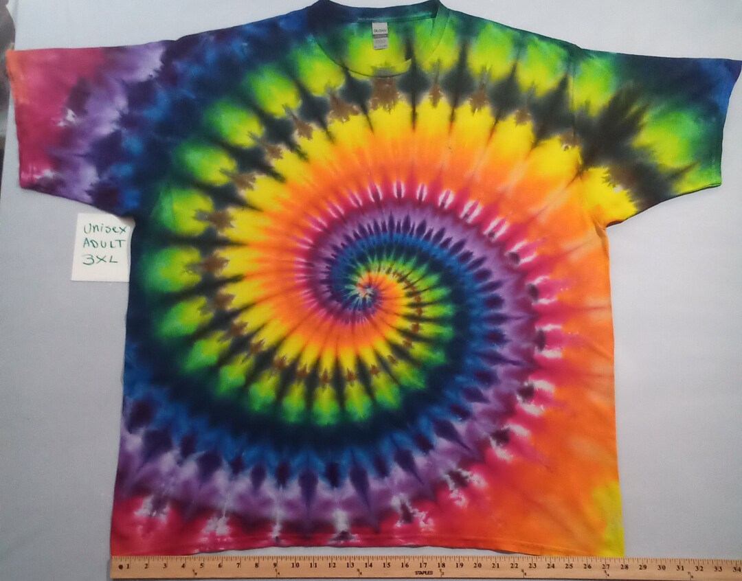 Adult 3X Pleated Rainbow Spiral Tie Dye - Etsy