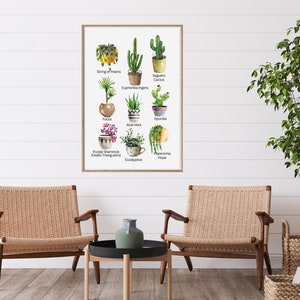 Houseplants Wall Art,indoor Plants Poster,digital Download,botanical ...