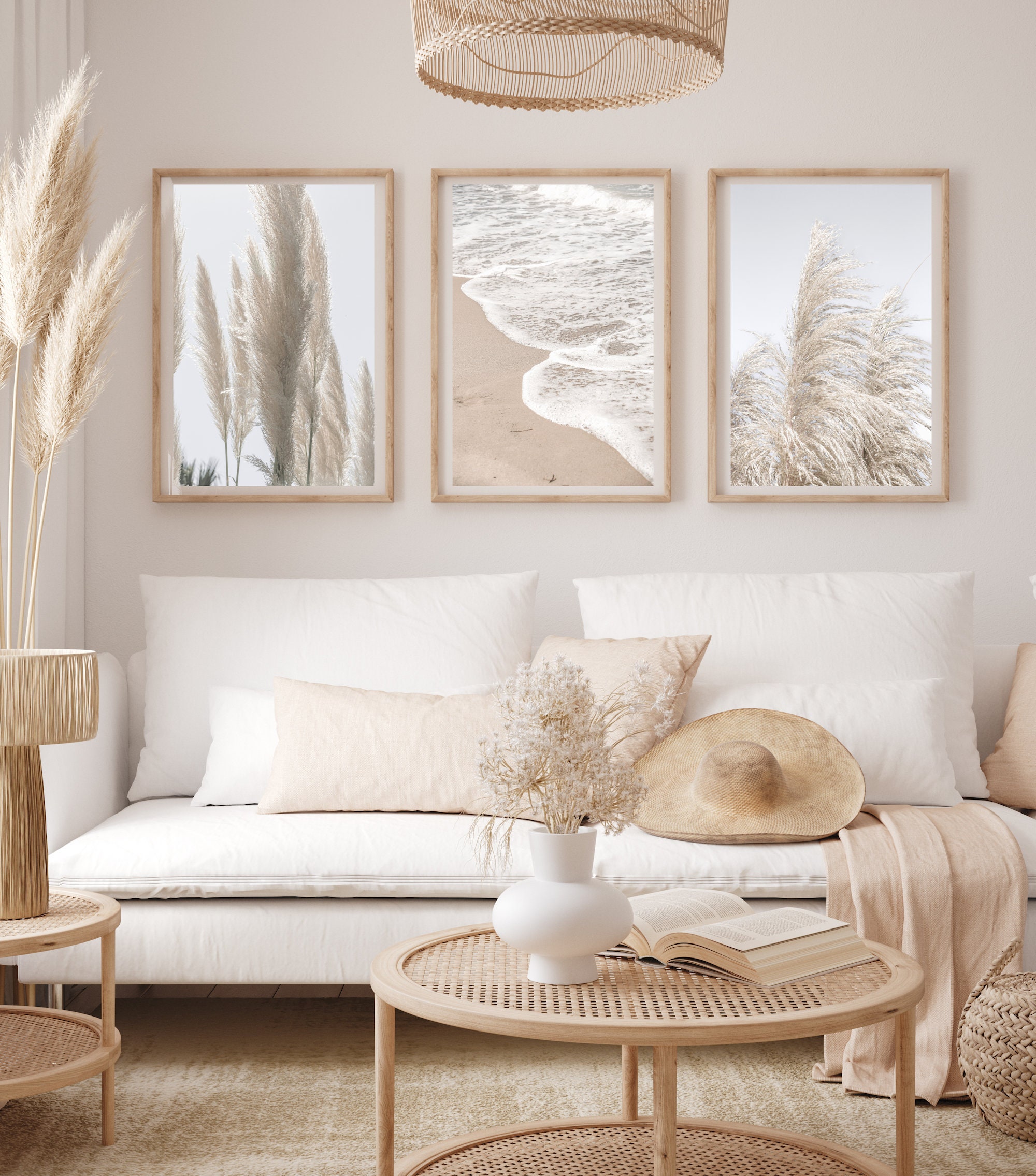 Neutral Gallery Wall Set Boho Beach Set of Three Prints - Etsy