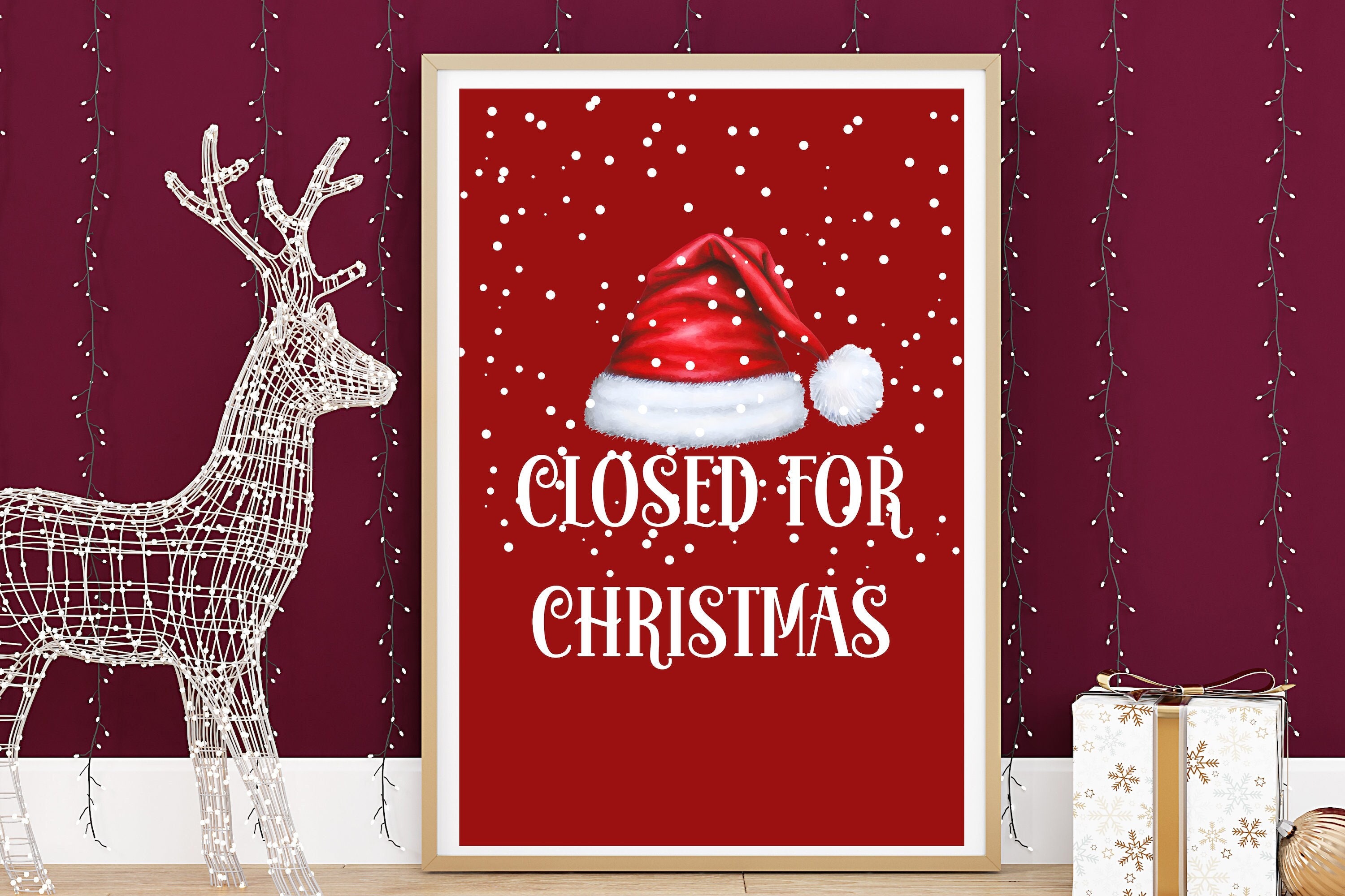 Closed for Christmas, Closed for Christmas Sign, Digital Download ...