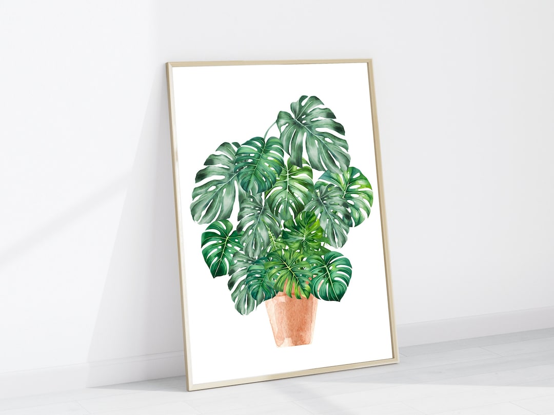 Monstera Print, Monstera Plant Art, DIGITAL DOWNLOAD, Monstera Leaves ...