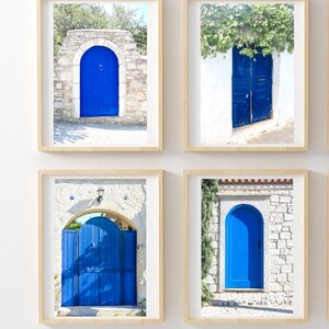 Blue Doors Gallery Wall Set, Mediterranean Doors Set of Four Prints ...