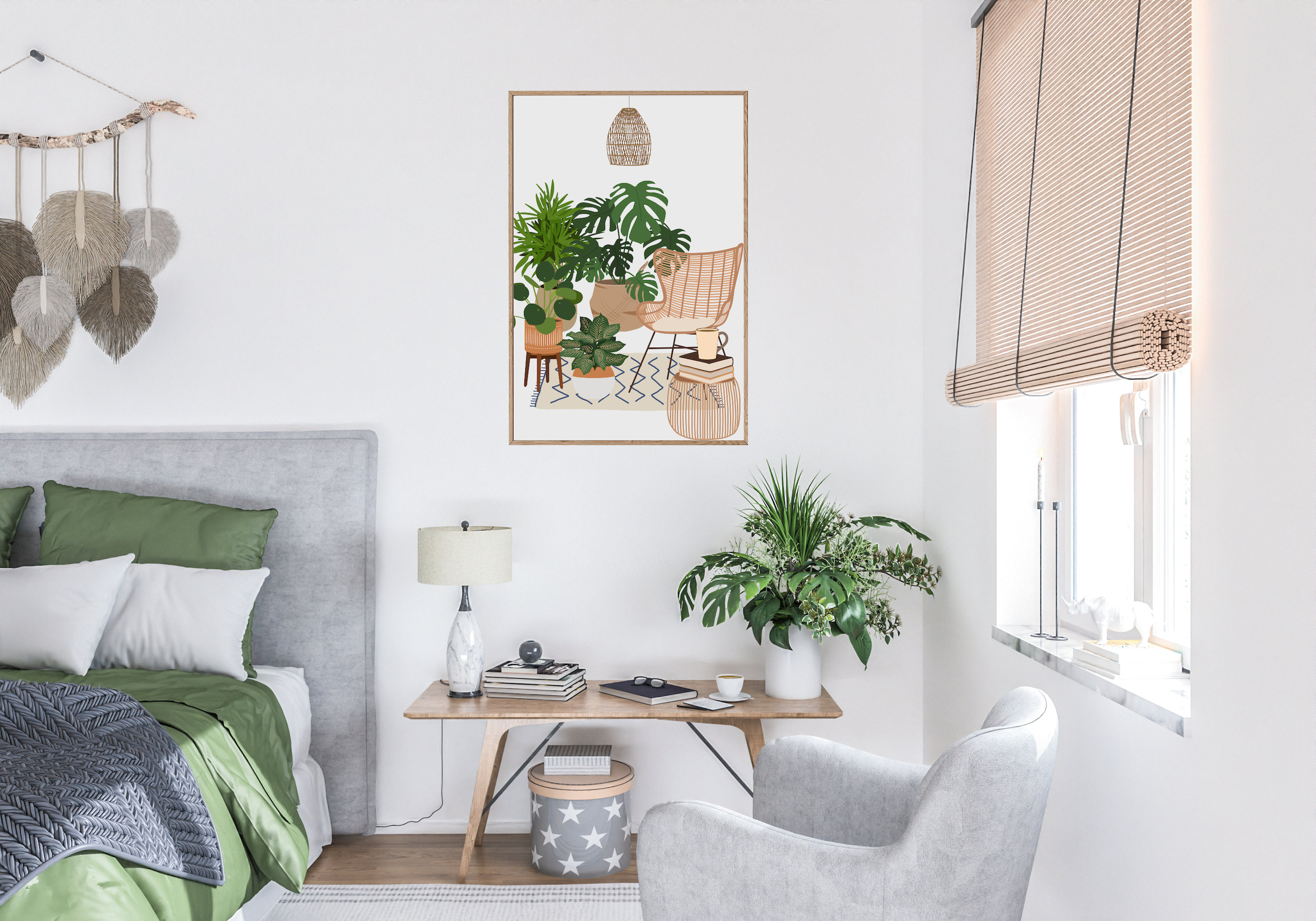 Boho Botanical Wall Art Houseplants Print DIGITAL DOWNLOAD - Etsy