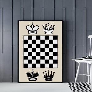 Chess Wall Art, King and Queen Poster, Digital Download, Queen Print ...