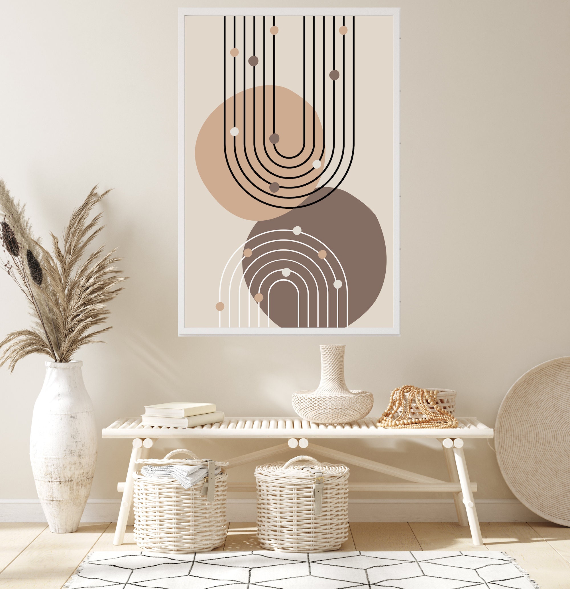 Boho Wall Art, Boho Abstract Prints, DIGITAL DOWNLOAD, Neutral Wall Art ...