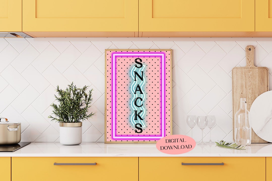 Snacks Sign, Snacks Wall Art, DIGITAL DOWNLOAD, Kitchen Sign, Kitchen ...