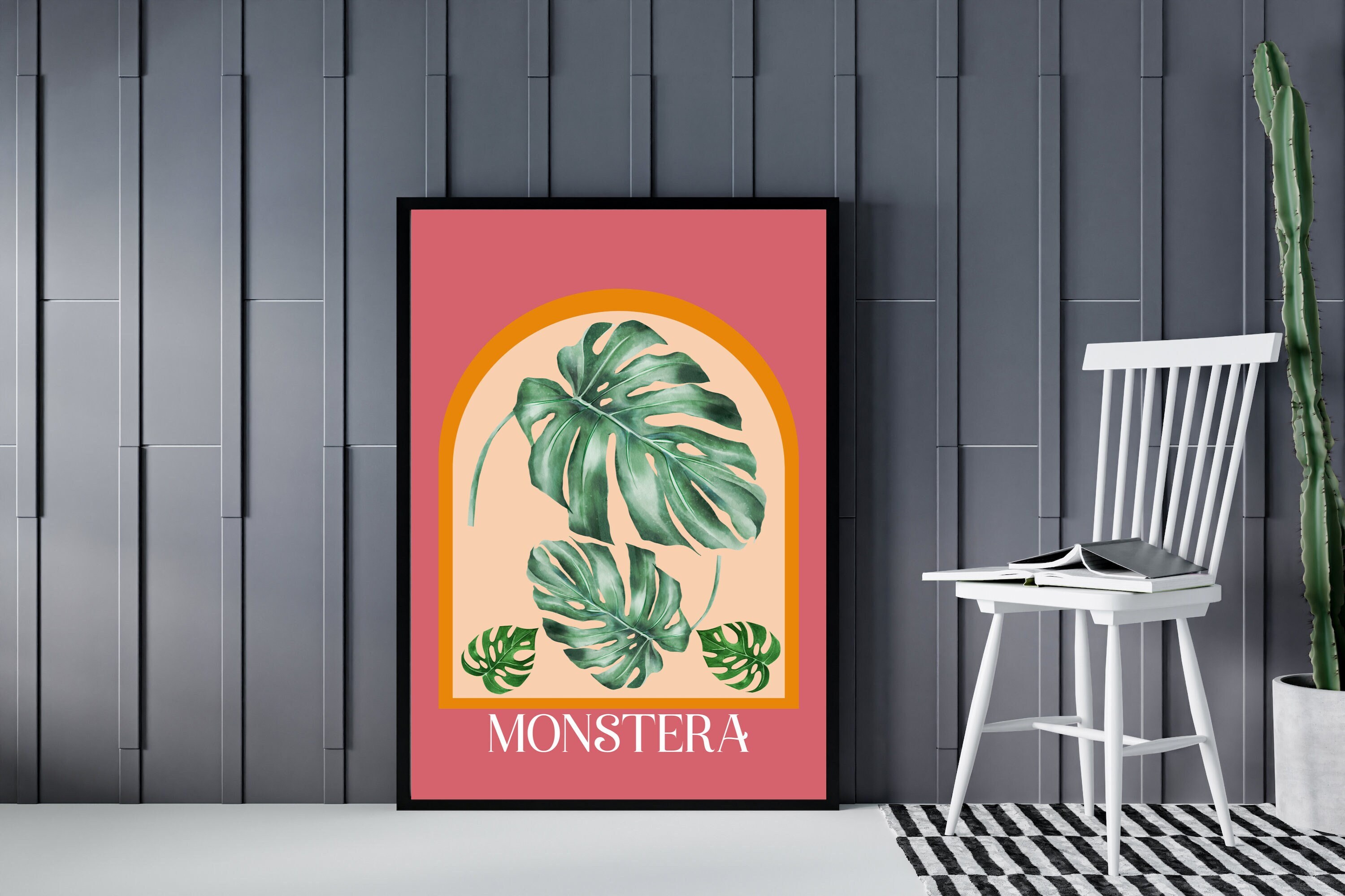Monstera Wall Art, Monstera Plant Poster, Digital Download, Botanical ...
