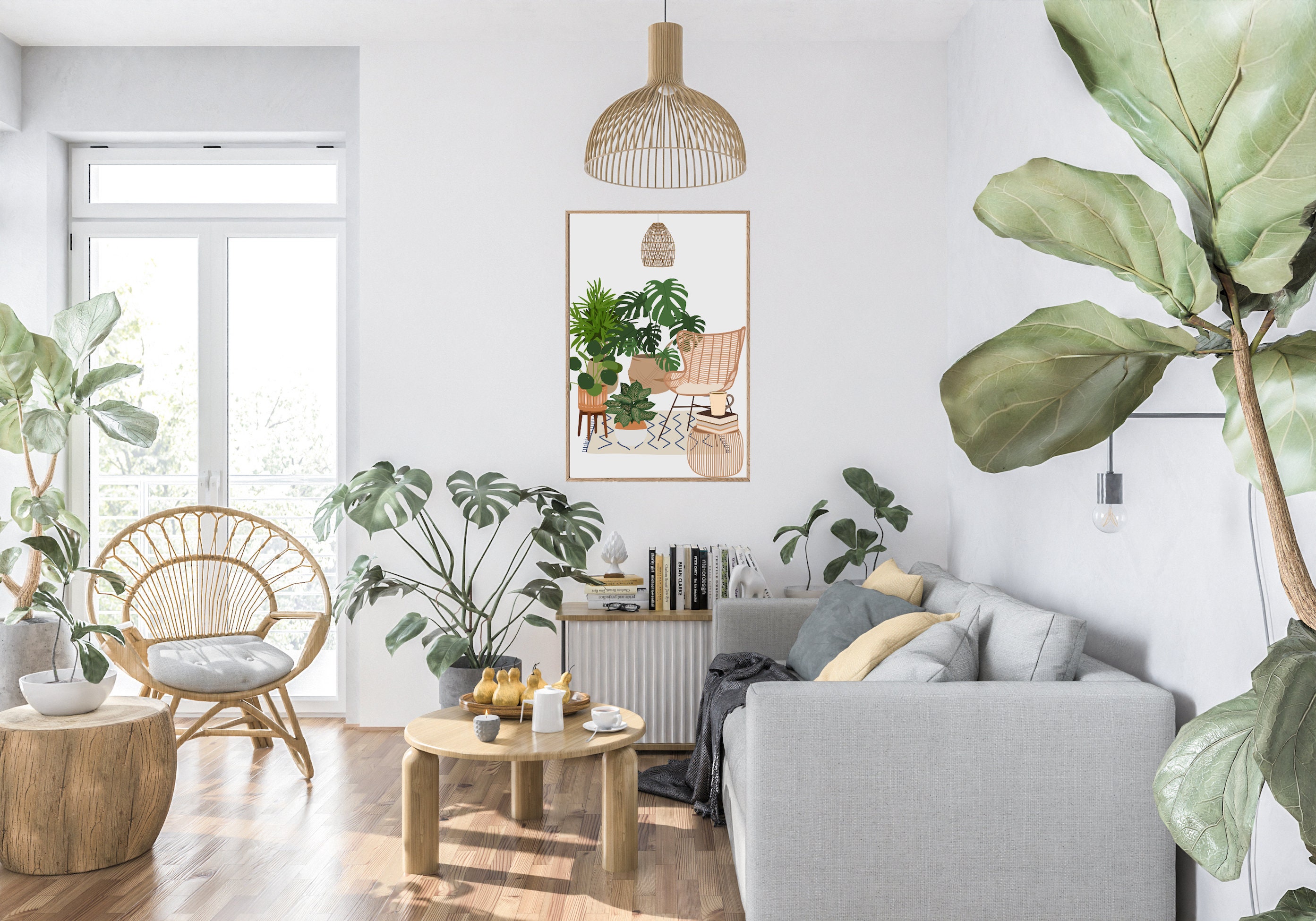 Boho Botanical Wall Art Houseplants Print DIGITAL DOWNLOAD - Etsy