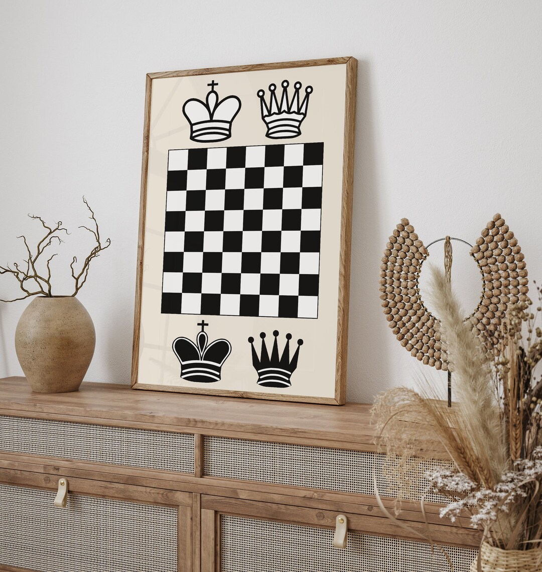 Chess Wall Art, King and Queen Poster, Digital Download, Queen Print ...