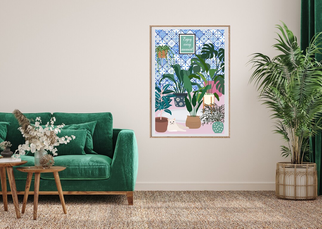 Botanical Houseplants Wall Art, Potted Houseplants Print, DIGITAL ...