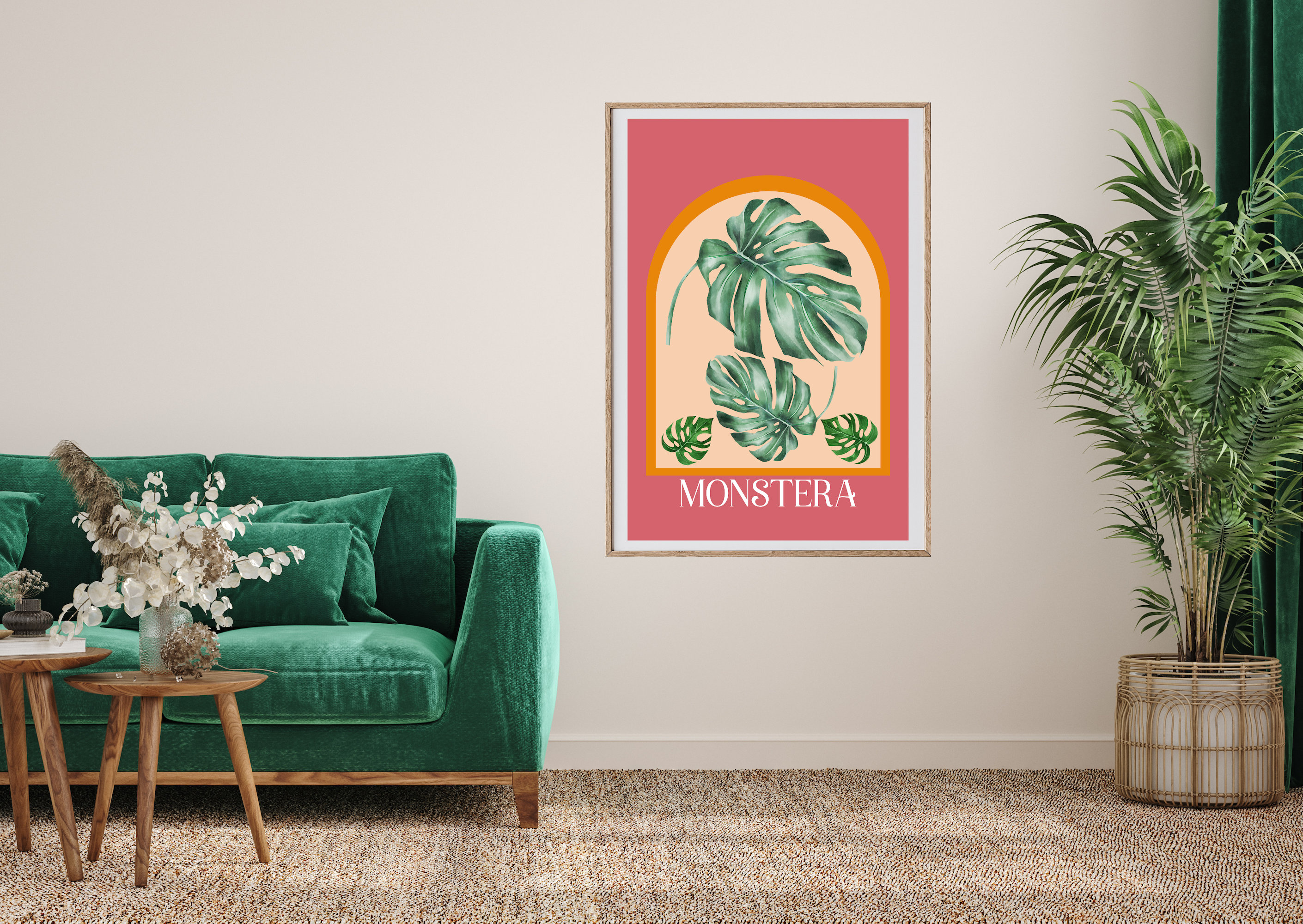 Monstera Wall Art, Monstera Plant Poster, Digital Download, Botanical ...