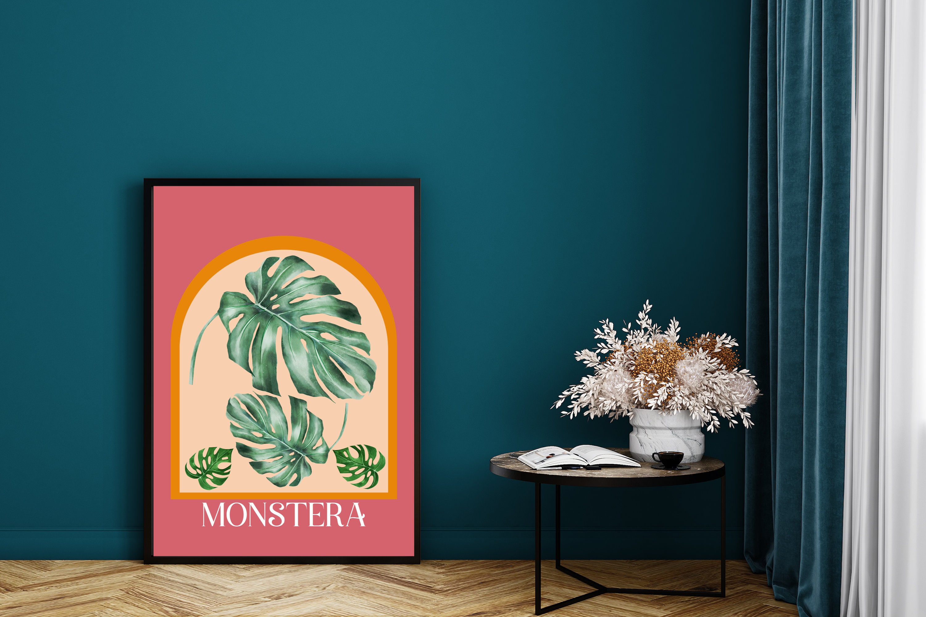 Monstera Wall Art, Monstera Plant Poster, Digital Download, Botanical ...