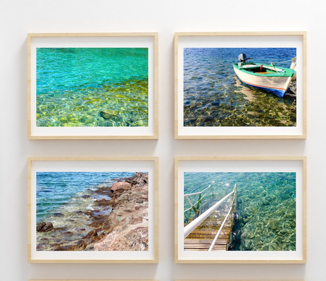 Sea Gallery Wall Set, Digital Download, Set of Four Prints, Coastal ...