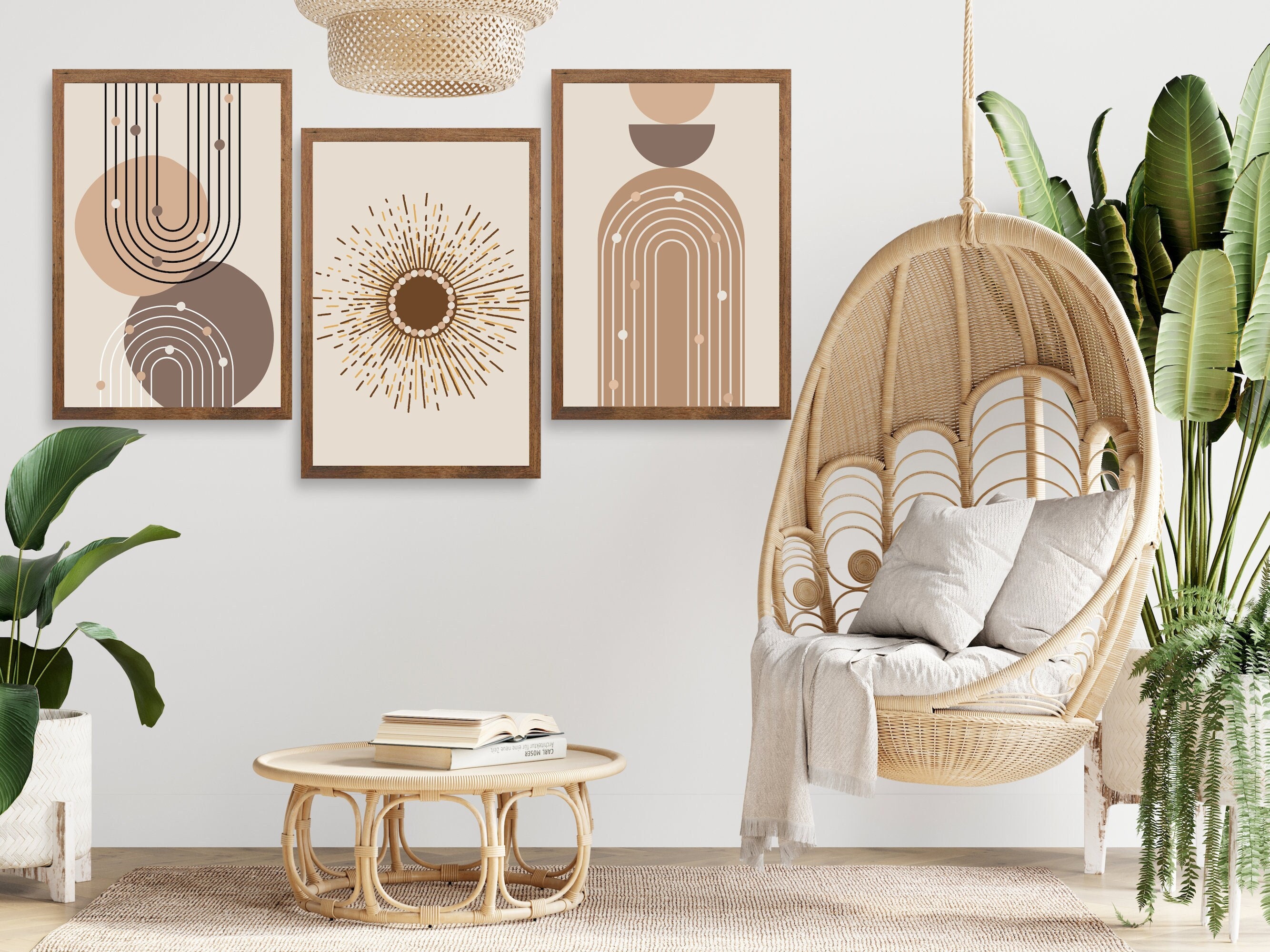Boho Wall Art, Boho Abstract Prints, DIGITAL DOWNLOAD, Neutral Wall Art ...