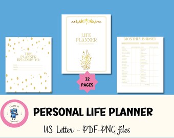 Printable Planner, Personal Planner Bundle, Daily Weekly Monthly ...