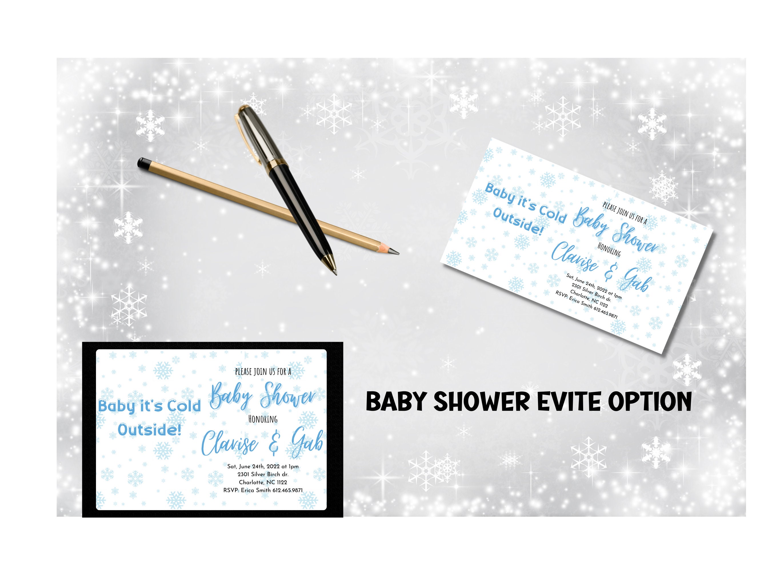 Printable Baby Shower Invitation Bundle With Snowflake Favors - Etsy