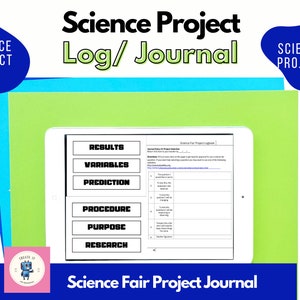 Printable Science Fair Project Log, Science Fair Project Logbook ...
