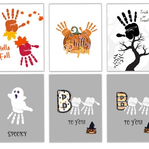 Fall and Halloween Handprint Craft, Fall and Halloween Handprint Art ...