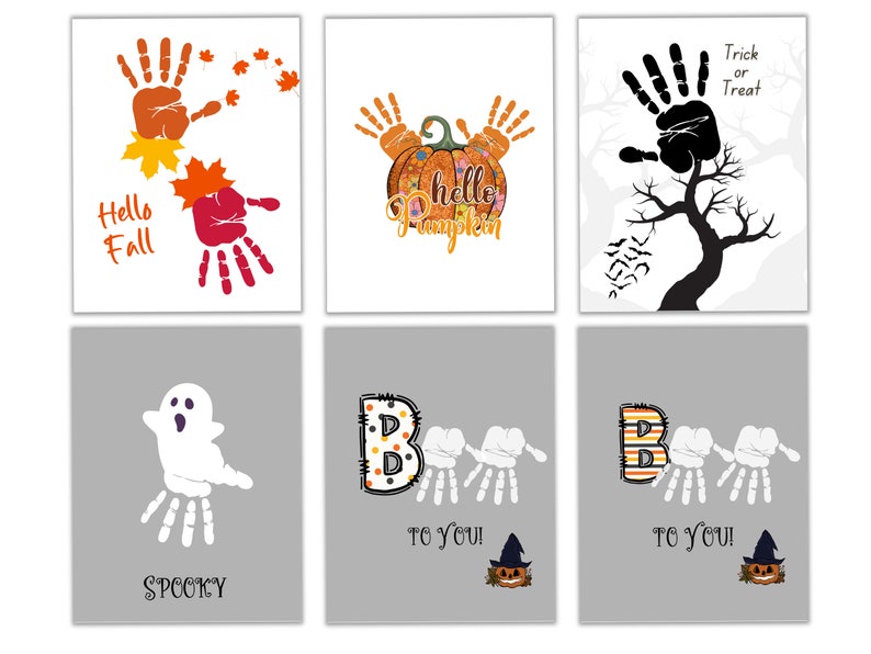 Fall and Halloween Handprint Craft, Fall and Halloween Handprint Art ...