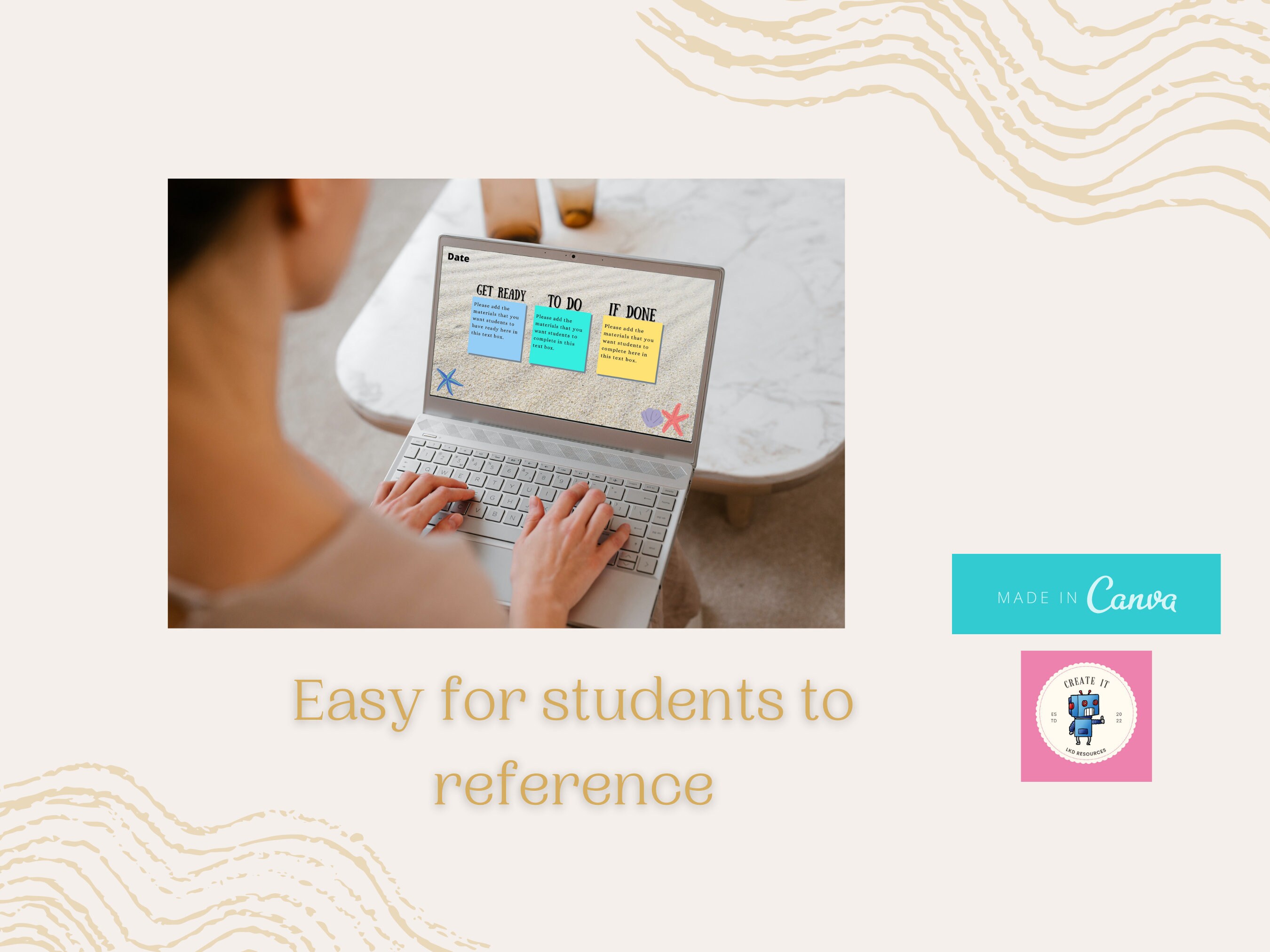 Teacher or Homeschool Beach Theme Classroom Daily Agenda Slides, Google ...